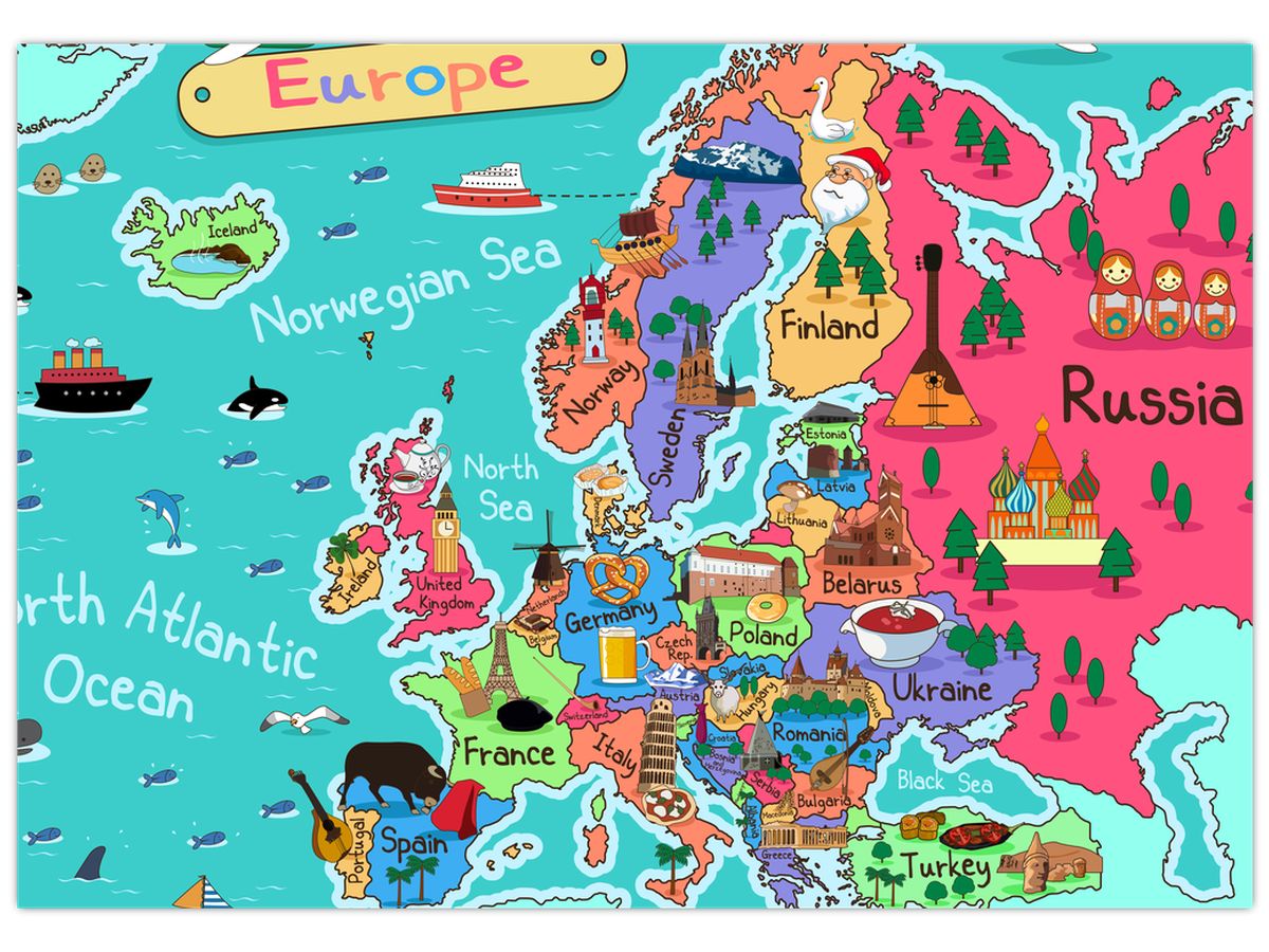 Obraz - Detská mapa Európy | Mivali.sk