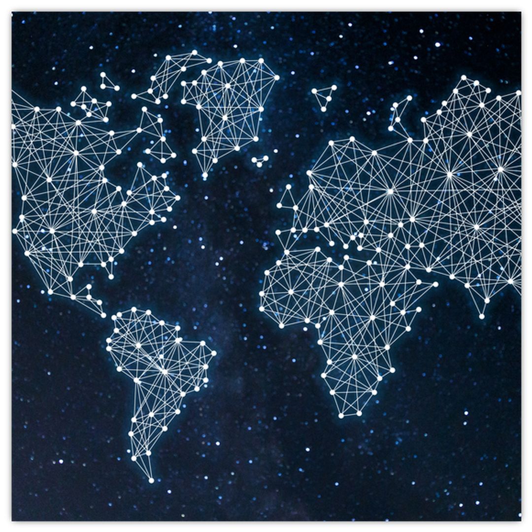 Steklena slika - Zemljevid zvezd sveta | Mivali.si